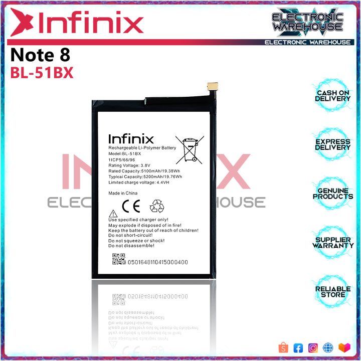 Battery for X692 MZ-Infinix X692 Infinix Note 8 Model BL-51BX 5200mAh ...