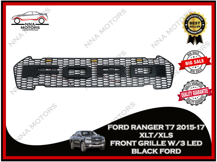 FORD RANGER T7 2015 2016 2017 XLT/XLS Grille Car Grill Guard All Black ...