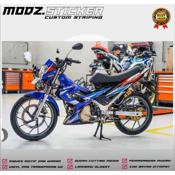 sticker striping Suzuki Satria fu CBU thailand 2004-2006 biru | Lazada ...