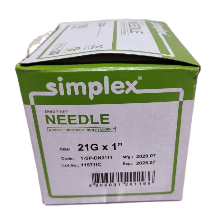 Simplex Needle 21G x 1" (100's/Box's) | Lazada PH