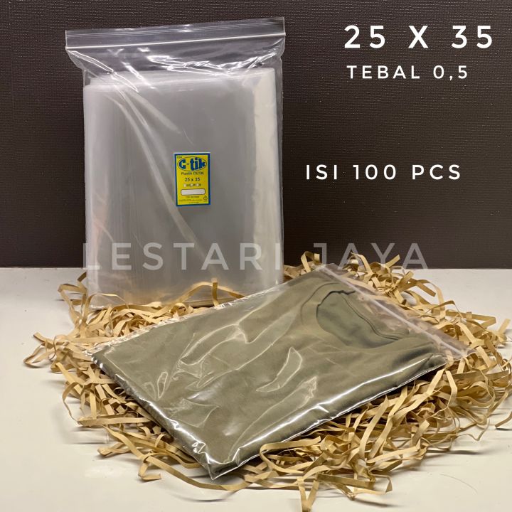 Plastik Klip 25x35 CM Plastik Packing Baju Kaos Seal Zip Lock Cetik ...