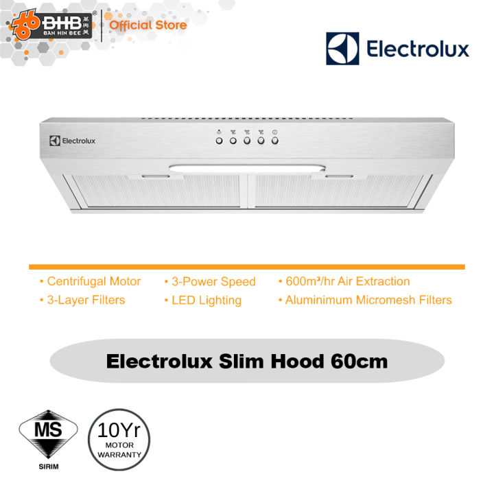 Electrolux Slim Hood ECF-6214X Stainless Steel 60CM ECF6214X Hud Nipis | Lazada