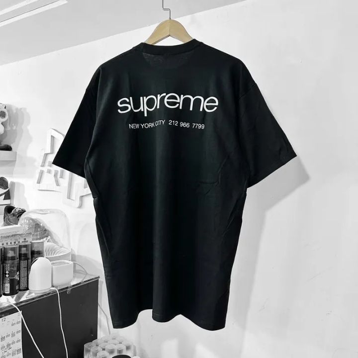 (COD) SUPREME T-SHIRT - FW23 NYC TEE WHITE / BLACK | Lazada Indonesia