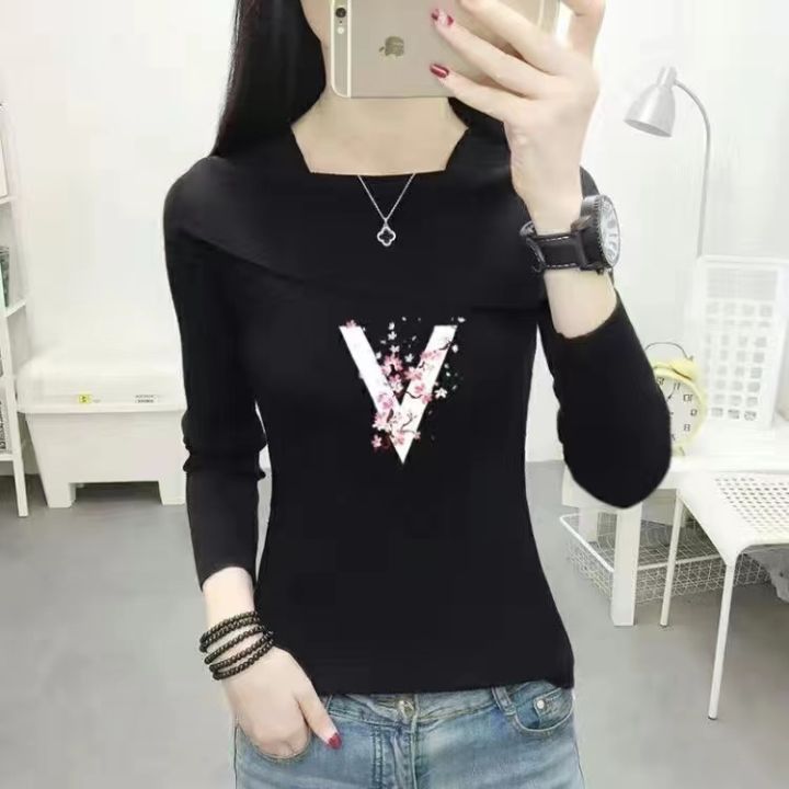 Wintin แฟชั่นใหม่ผู้หญิงเกาหลีเสื้อแขนยาวบางเสื้อยืดผู้หญิงเสื้อผู้หญิง ...