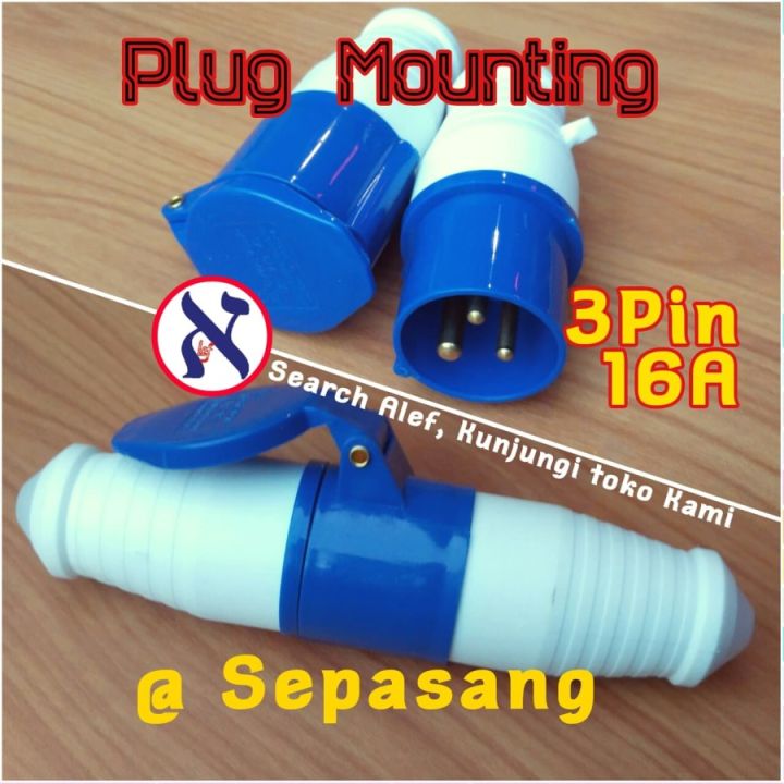 Plug mounting 3 pin 16A steker Stop kontak | Lazada Indonesia