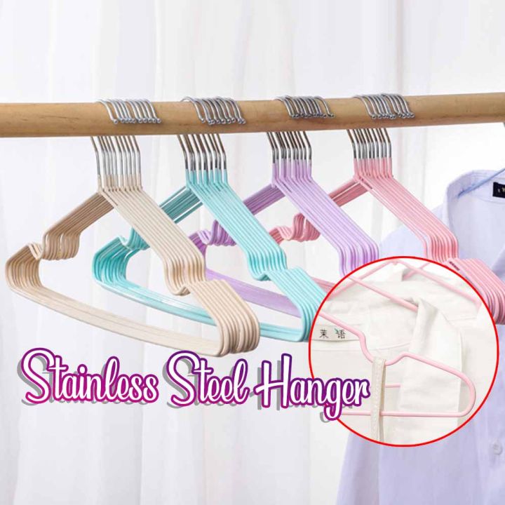 {ABS} 5/10 Pcs Premium Clothes Hanger Anti-Slip Shawl Pants Stainless ...