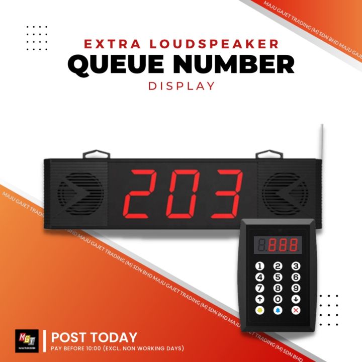 EXTRA LOUD Queue Management System Number Caller Display Self Service Paging Machine Waiter ...