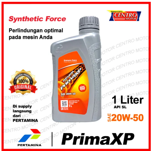 Original Pertamina Prima XP 20W-50 1000 ml ( 1 liter ) Pelumas Oli ...