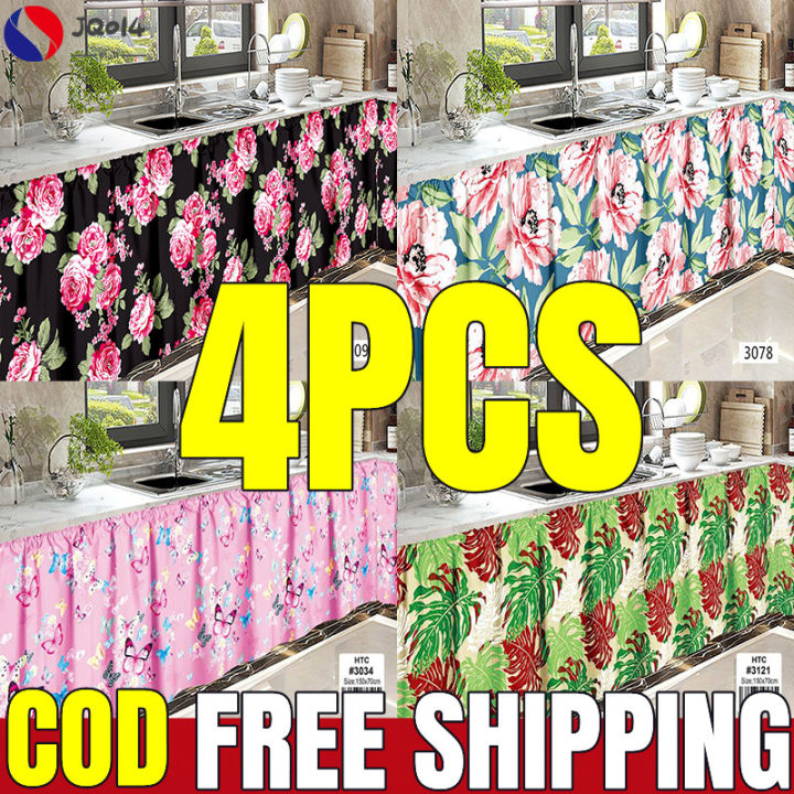 【Free Shipping】4pcs Kitchen Sink Curtain Butterfly Rose Design Lababo ...