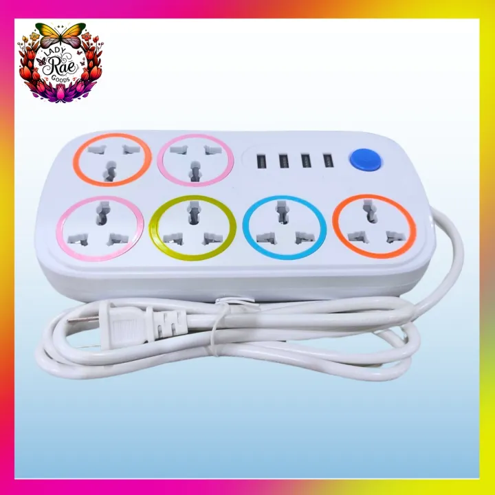 Lady Rae Goods - 6 Sockets Universal Extension Cord with 4 USB Ports | Lazada PH