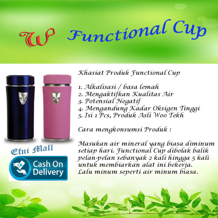 Functional Cup WooTekh Original 100% - Gelas Alkali - Dapat Meningkatkan Kualitas Air ...