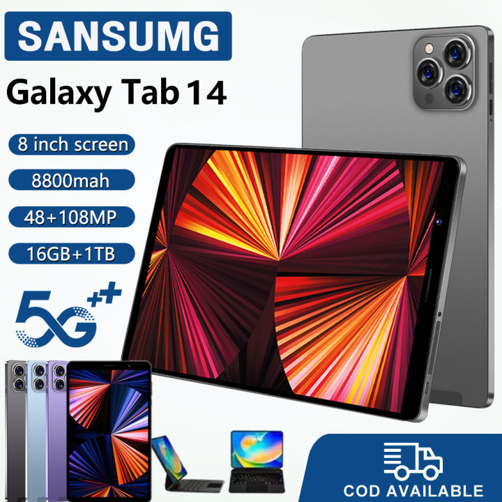 รุ่นใหม่ Samsang Galaxy Tab 14 แท็บเล็ตพีซี 8 นิ้ว Android 12.0 2ซิม ...