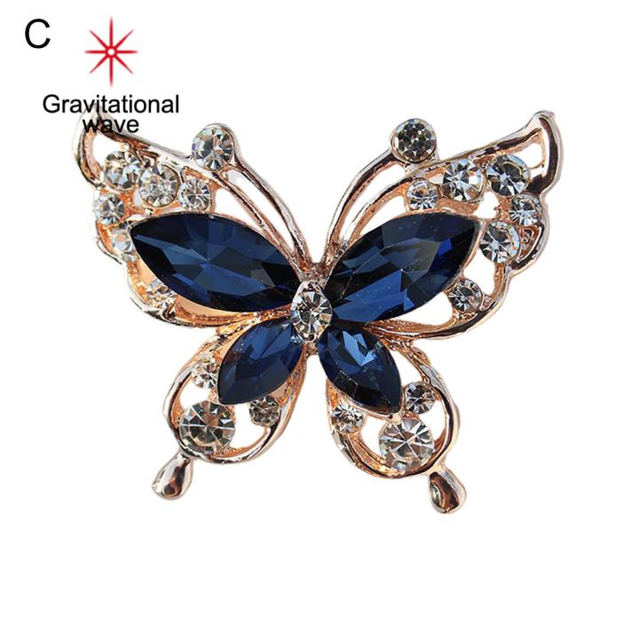 Gravitational wave Lady Pin Rhinestone Butterfly Shape Multi Colors ...