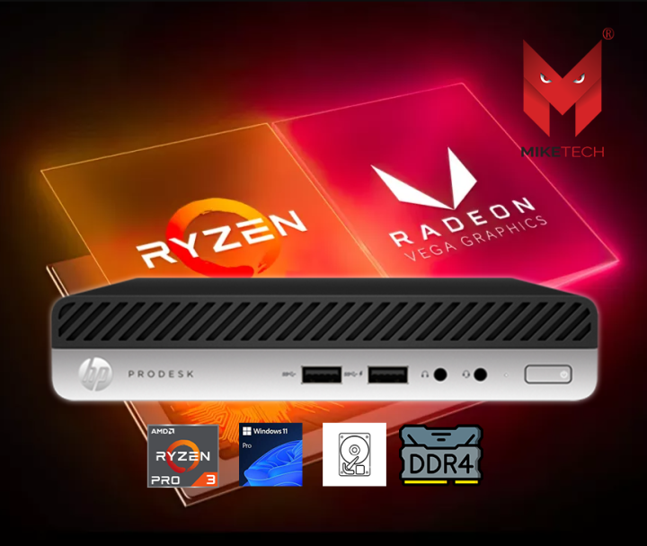 HP Ryzen 3 Pro Mini-PC 16GB System Memory 256GB M.2 NVMe High-Speed SSD ...