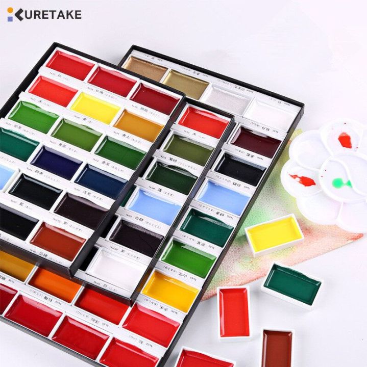 Zig Kuretake 6/12/18/24/36/48 Colors Artist Grade Solid Watercolor ...