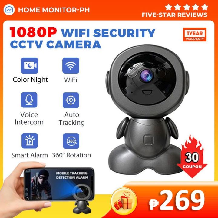 1080P Smart Robot WiFi CCTV Security Camera Rotate PTZ Monitoring Auto ...