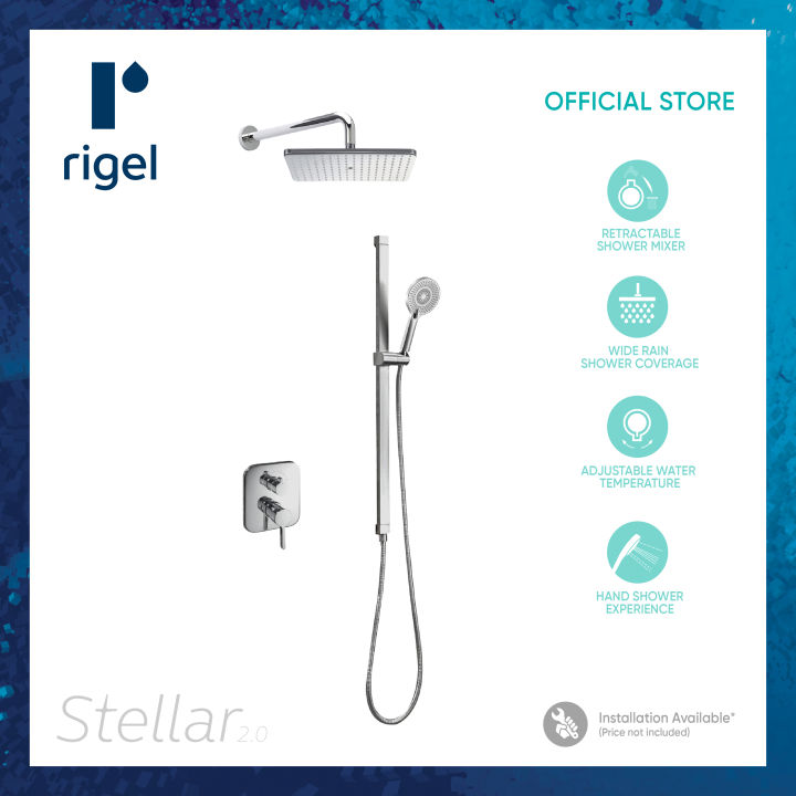 RIGEL Chrome Concealed Rain shower system Stellar 2.0 | Lazada Singapore