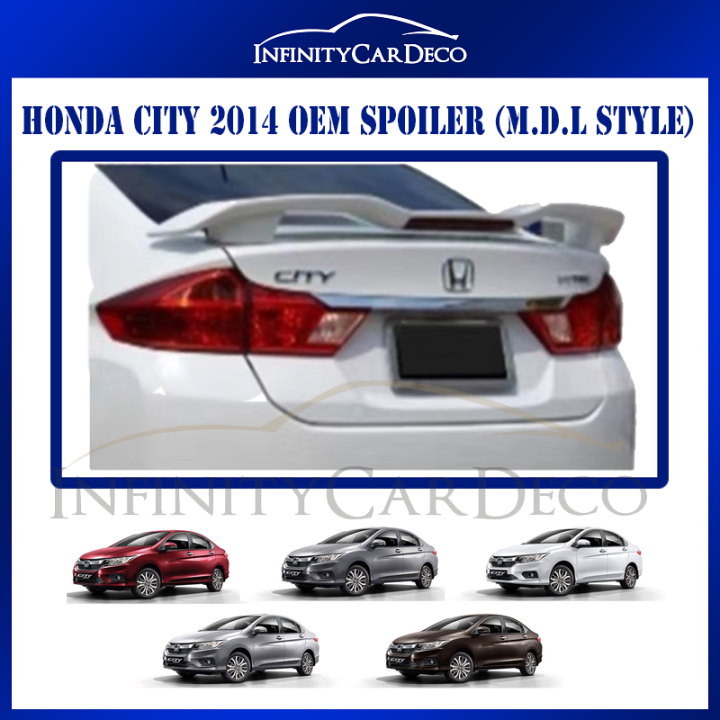 Honda City 2014 OEM ABS M.D.L Style Spoiler With Brake Light and ...