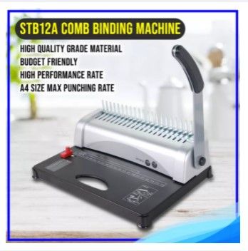 Officom STB12A Comb Binding Machine Heavy Duty A4 Size 21 Holes for ...