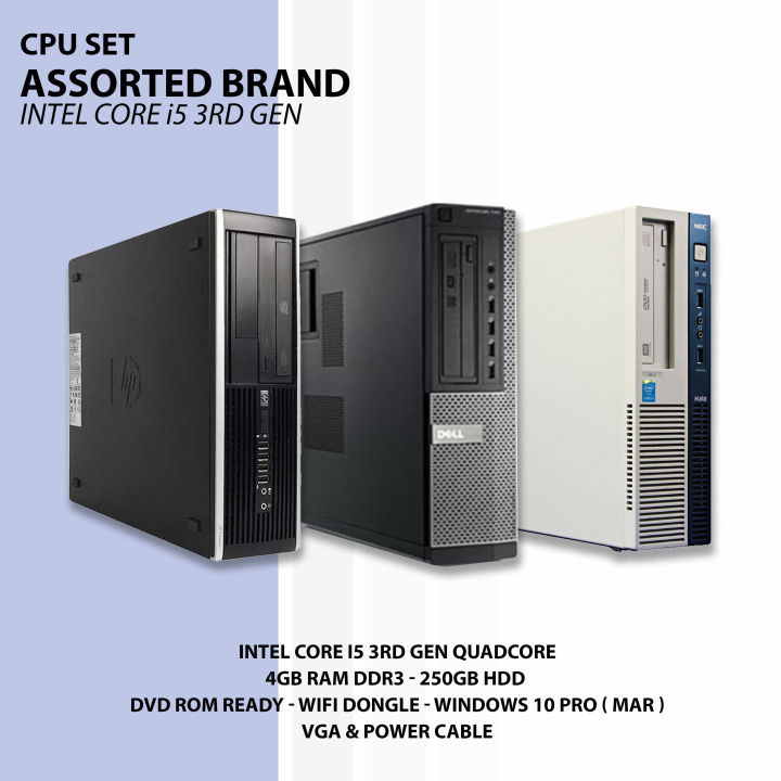 CPU SET ( HP/FUJITSU/DELL/LENOVO /NEC Intel Core i5 3rd Gen / 4GB RAM ...