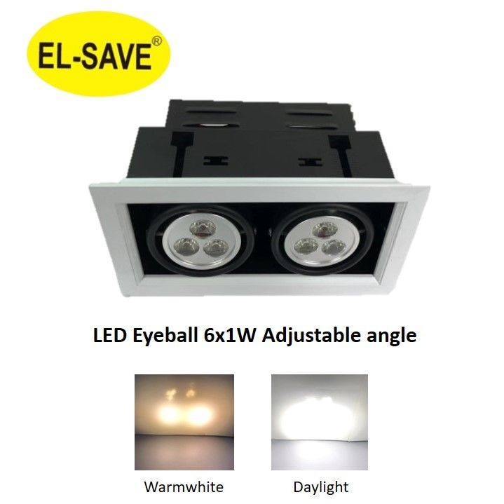 LED Eyeball Casing Downlight Ceiling Light 6x1W Plaster Ceiling Light ...