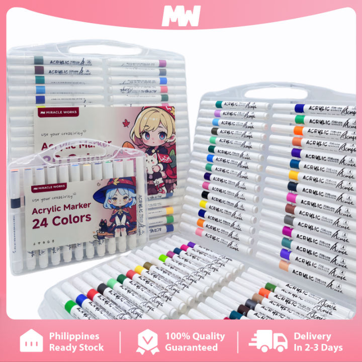 MW 12/24/36/48/60/80/120 Colors Acrylic Paint Marker Colorful Set Of ...