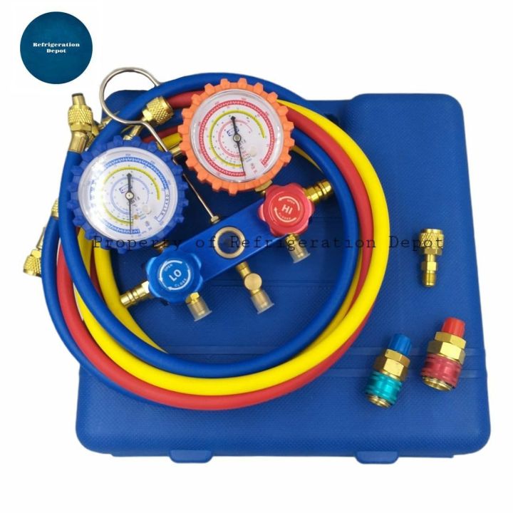 ECQ USA Manifold Gauge Set for inverter, non-inverter and car aircon ...