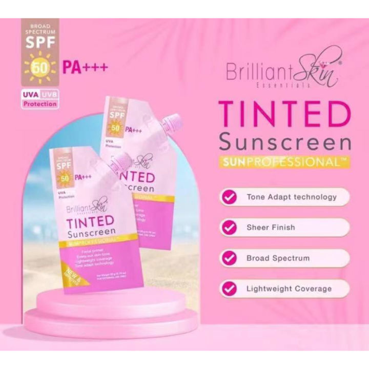 Brilliant sunblock Cream -gel/TINTED Sunscreen sachet 50 grams | Lazada PH