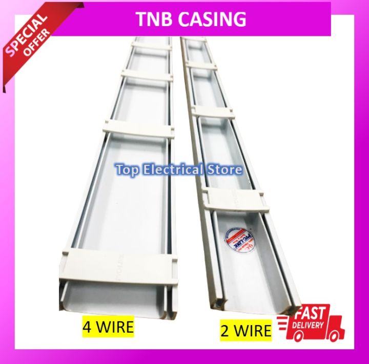 2 & 4 WIRE PVC TNB CASING / ELECTRICAL TNB CASING WITH 10PCS OF CLIPS ...