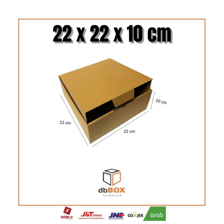 (SATUAN) Kardus 22x22x10 cm | Box Die Cut dan Easy Usage | Box Kue Tart ...