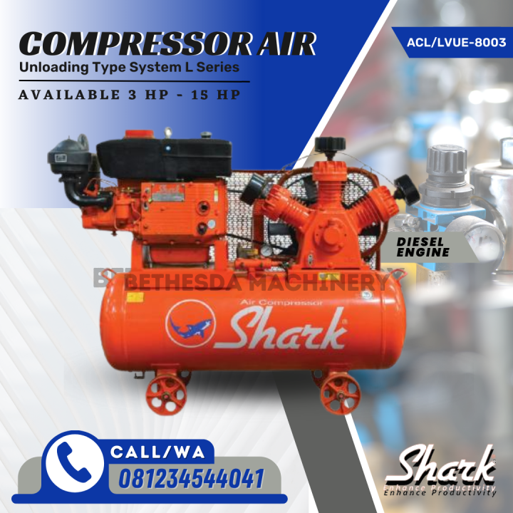 Kompresor Angin Shark 3 HP mesin compressor diesel bensin 5HP | Lazada ...