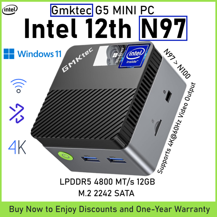 Mini PC GMK G5 NUCBOX Intel 12th N97 Windows 11 Pro Desktop DDR5 ...