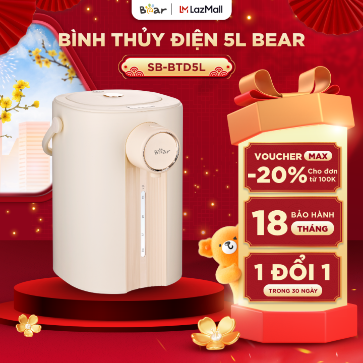 Bình Thủy Điện Đun Nước Nóng Bear 5L Đun Sôi Siêu Nhanh Khử Clo 11 Mức ...