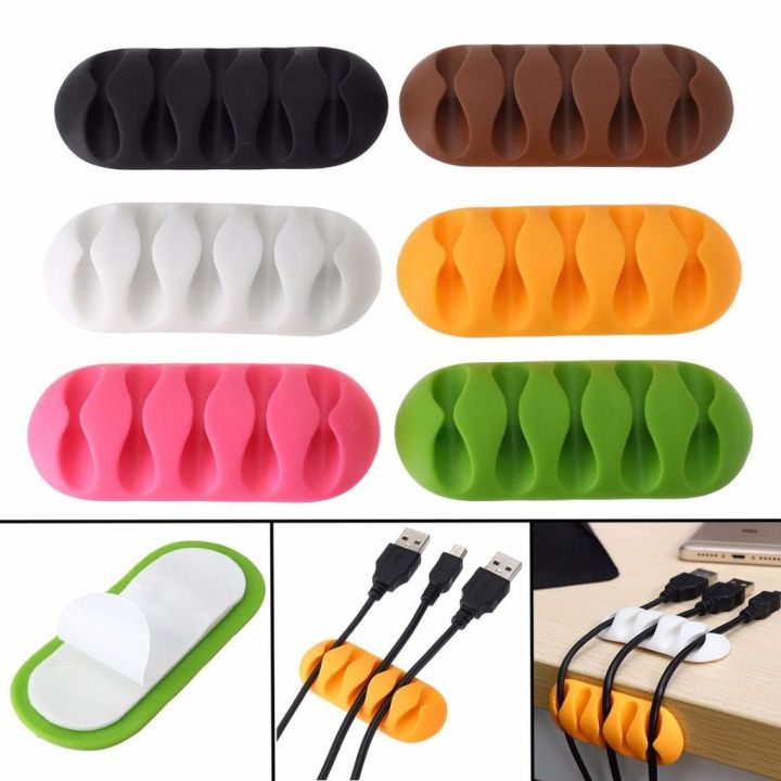 USB Cable Organizer Cable Winder Desktop Tidy Management Clips Cable ...