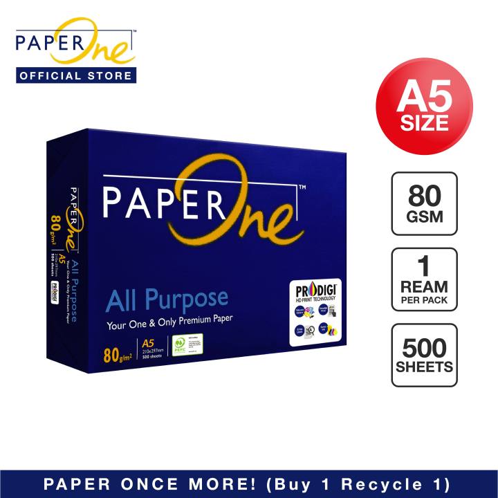 PaperOne A5 All Purpose 80gsm 500 Sheets | Lazada