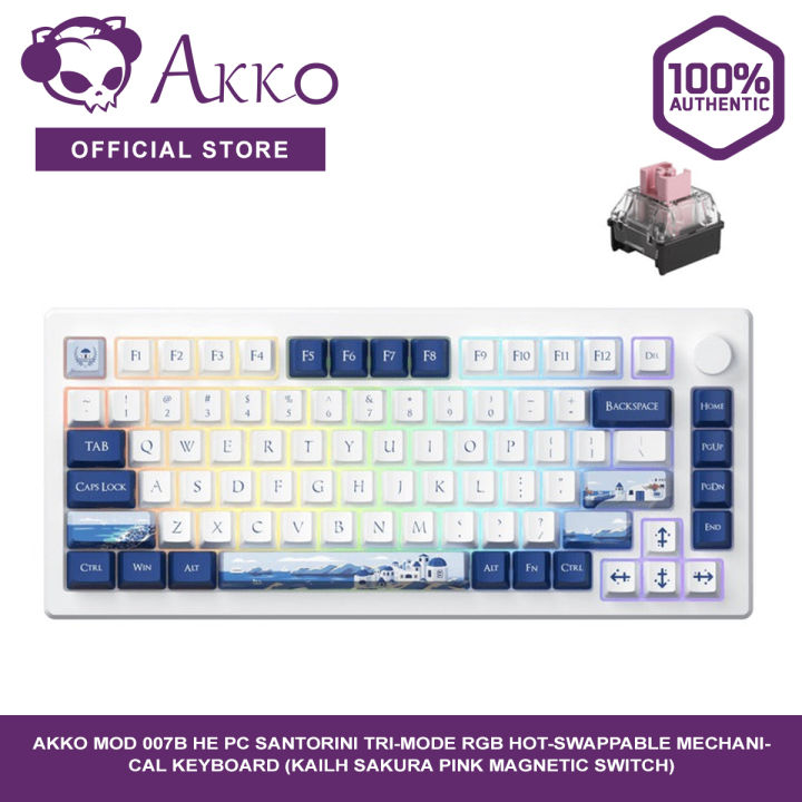 Akko MOD 007B HE PC Santorini Tri-Mode RGB Hot-Swappable Mechanical ...
