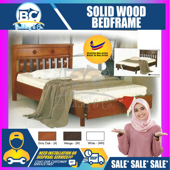 Fully Solid Wood Bed / Wooden Bed Bed / Adult Bedframe / Large Bed ...