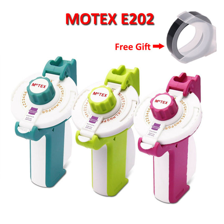 Motex E-202 manual label printer Embossing Label Maker E202 typewriter ...