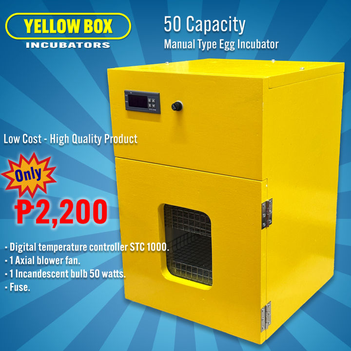 50 CAPACITY MANUAL TYPE EGG INCUBATOR YELLOW BOX INCUBATORS | Lazada PH