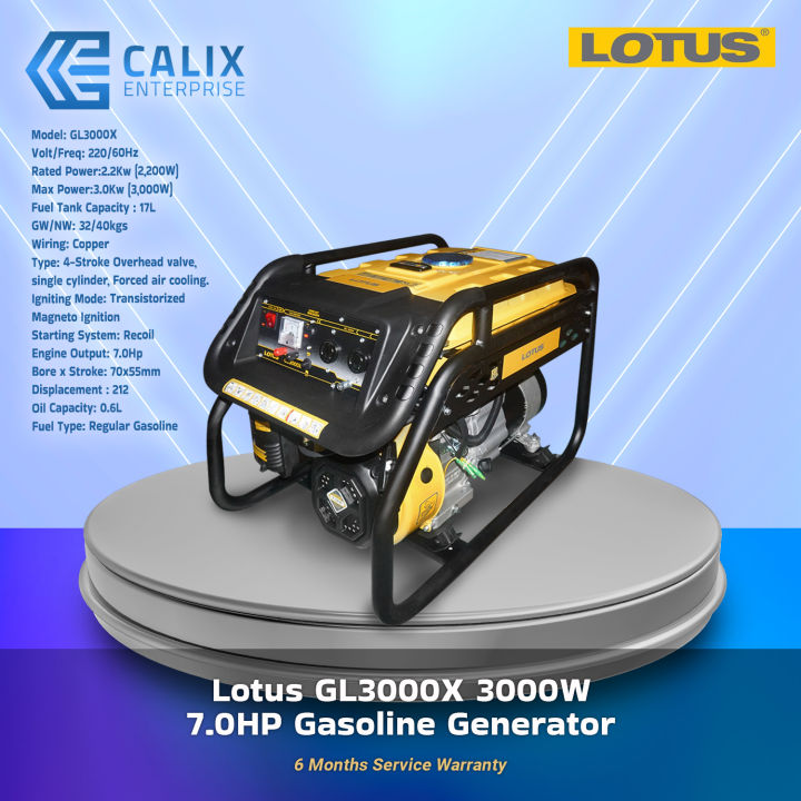 3000W 7.0HP Gasoline Generator - Lotus GL3000X | Lazada PH