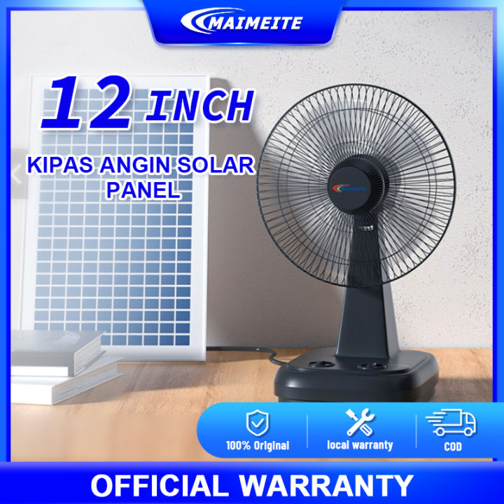 MAIMEITE Kipas angin listrik 12 inch Solar Fan kipas angin surya hemat ...