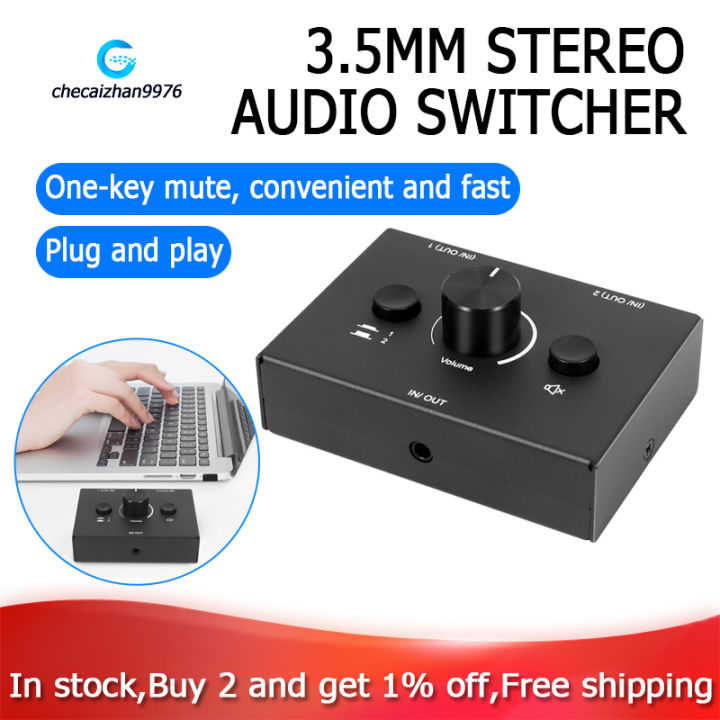 3 5mm Audio Switcher 2 Input 1 Output 1 Input 2 Output Audio Splitter
