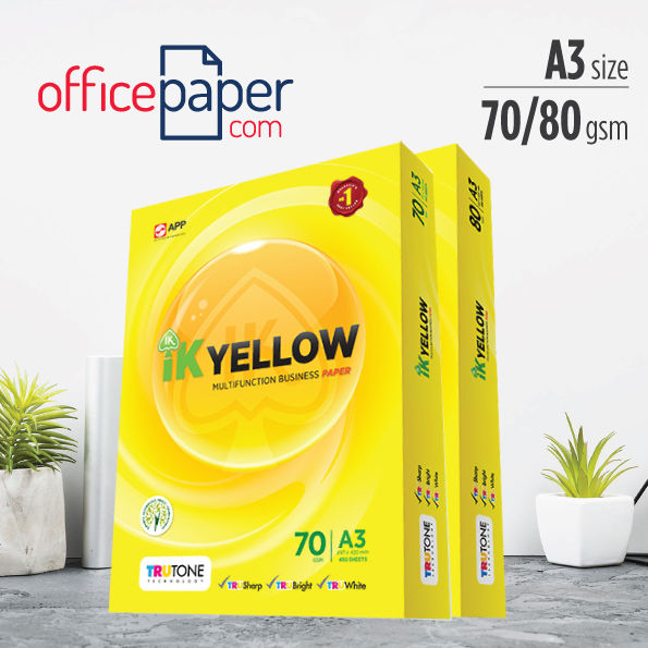 Ik Yellow A3 Paper 70/80Gsm 500's | Lazada