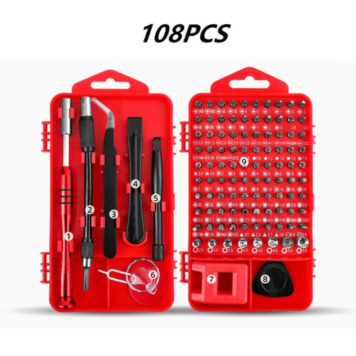 108 Piece Screwdriver Set As Shown Steel 4mm Precision Plum Triangle ...