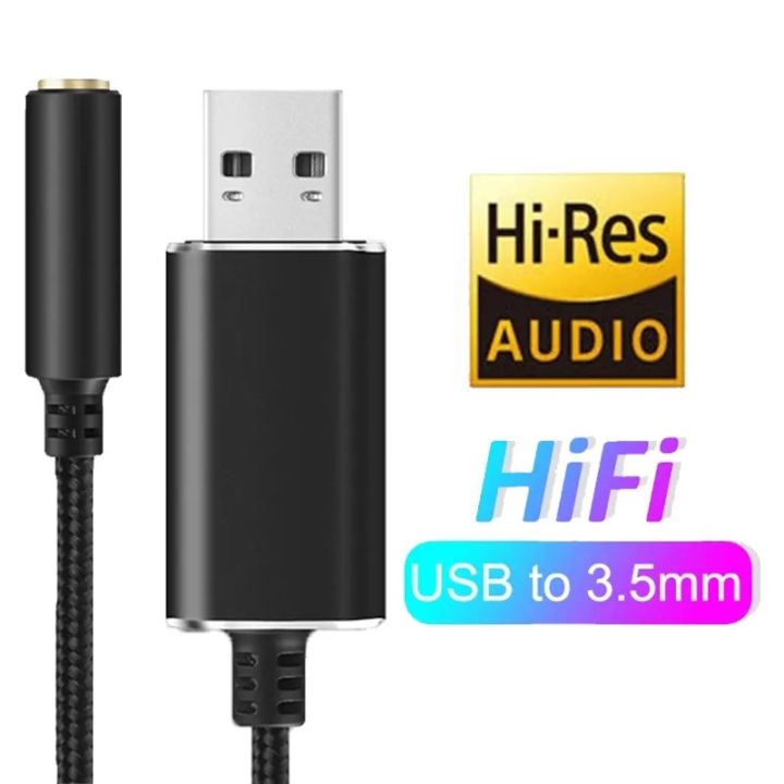 2 in 1 USB to 3.5mm Jack Sound Card Plug Audio Adapter for PC Laptop ...