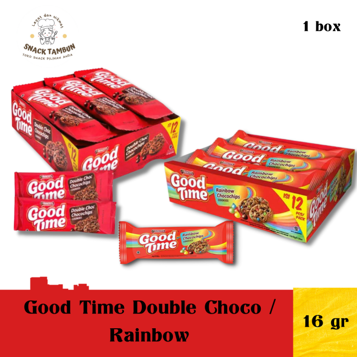 Good Time Cookies Double Choco / Rainbow 1 Box isi 12 | Lazada Indonesia Good Time Cookies Double Choco / Rainbow 1 Box isi 12 | Lazada Indonesia