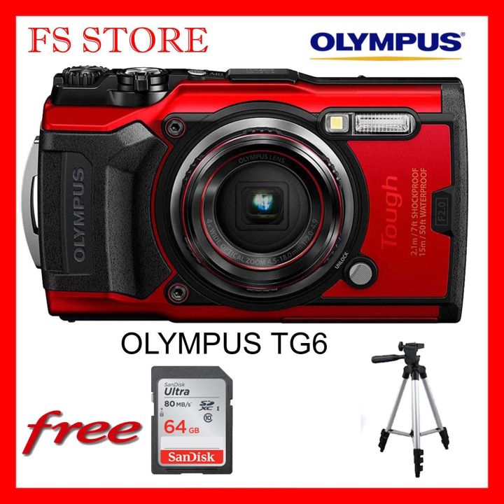 OLYMPUS TG6 WATERPROOF CAMERA FREE 64GB & TRIPOD | Lazada