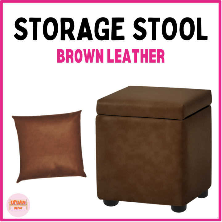 STORAGE STOOL by UPUAN NI JUAN / LEATHER TYPE FINISH 2 sitting capacity ...