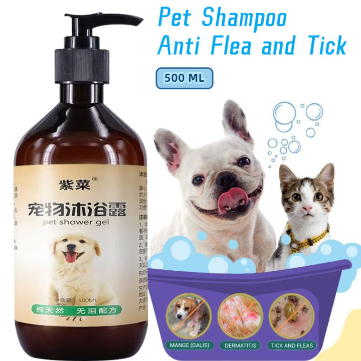 500ML Pet Anti Flea and Tick Shampoo with Conditioner Cat and Dog Anti ...