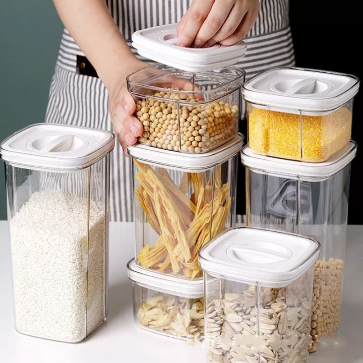 🌾READY STOCK🌾 Stackable Airtight Twist Lock Transparent Food Storage ...